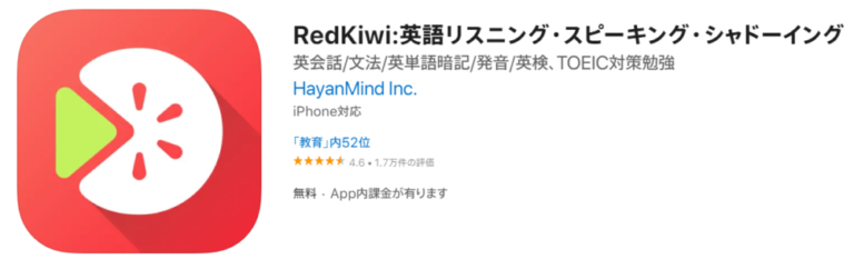 【TOEIC初心者必見】シャドーイング専用アプリ「RedKiwi」を紹介！